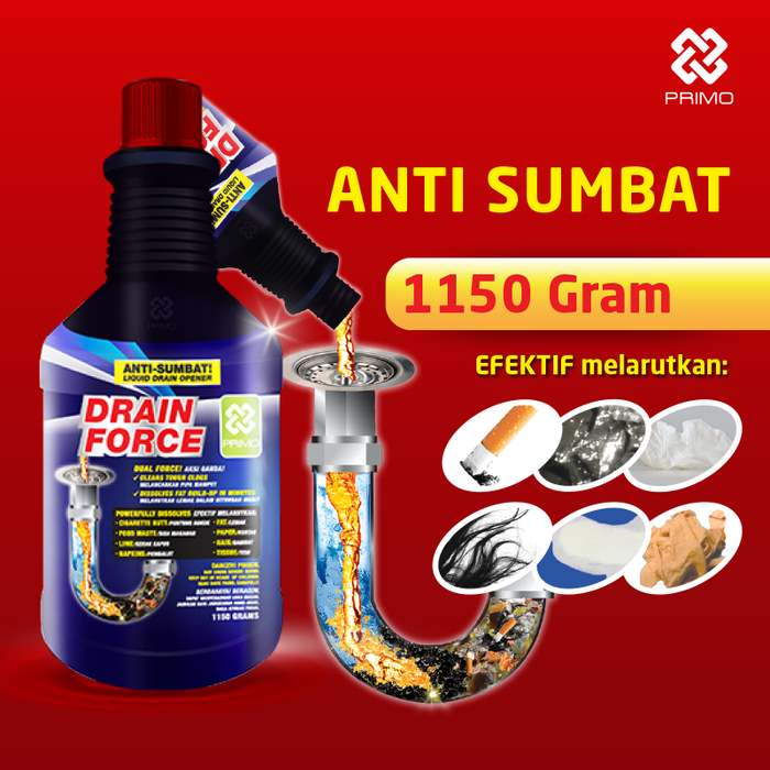 Promo PRIMO DRAIN FORCE Anti Sumbat Saluran Mampet Liquid Drain Opener ...