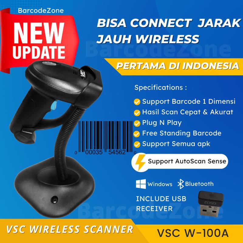 BARCODE SCANNER VSC W-100A WIRELESS STAND AUTO SENSE - SENSITIF - Shop ...