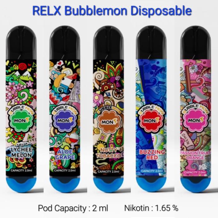 Jual RELX Bubblemon Disposable Pod Nicotin 1.65 % (2ml) - Blueberry ...