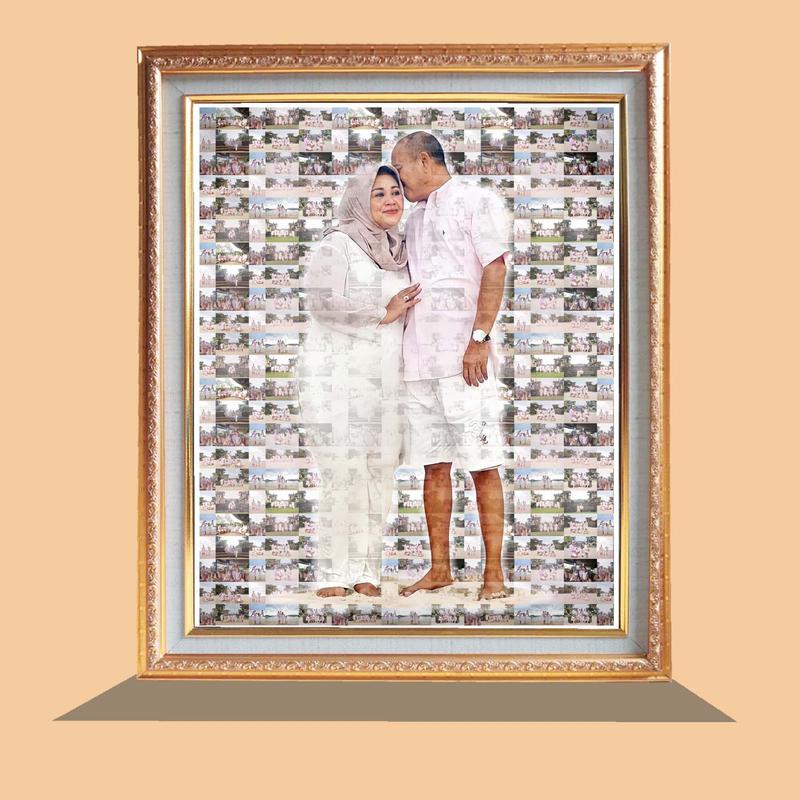 Foto mozaik ukuran 70x90cm albatros frame double list - Shop | Tokopedia