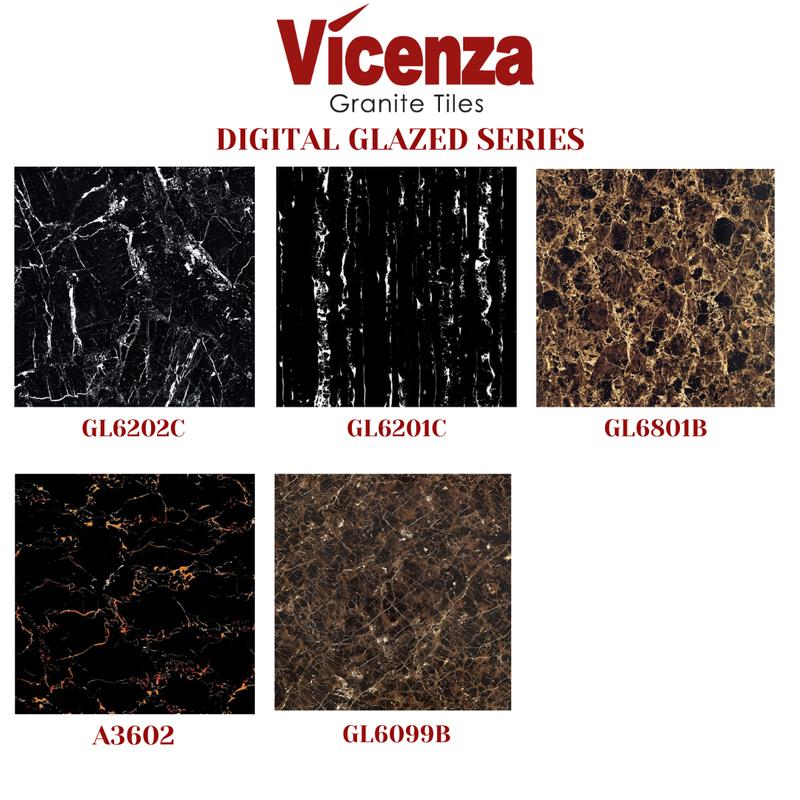 Granit Granite Tile Motif Marmer Hitam Lantai Dinding 60x60 GL6202C ...