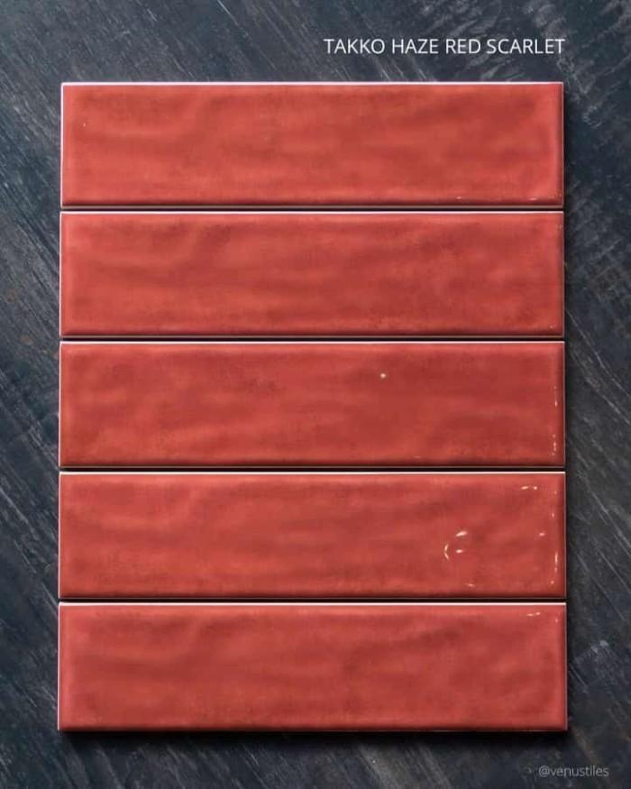 Jual Mosaic Venus Tiles Type Takko Haze Red Scarlet Glossy Uk 7,5x30cm ...
