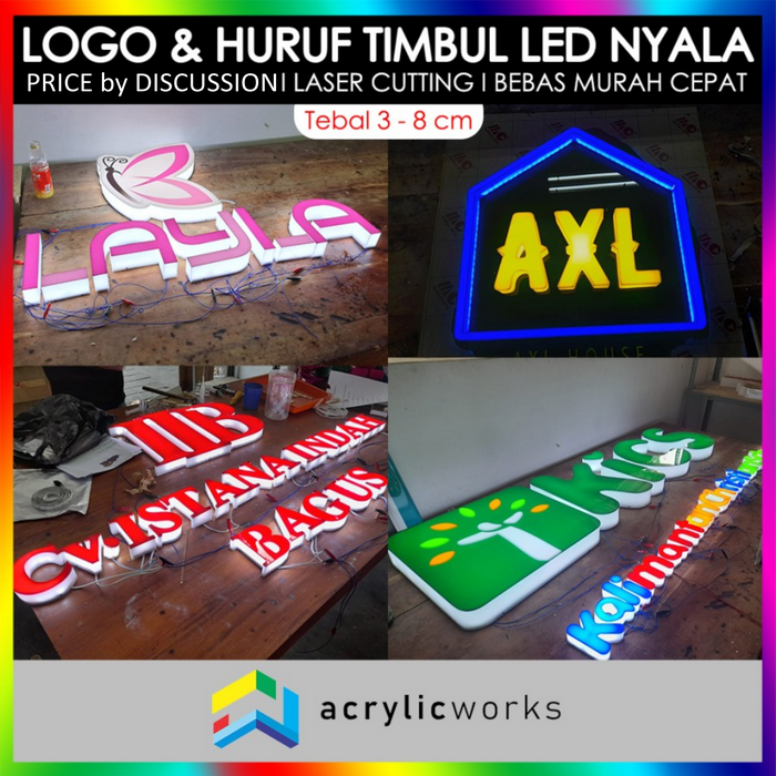 Jual Logo & Huruf Timbul 3D NYALA LED Acrylic Bebas Murah Cepat ...