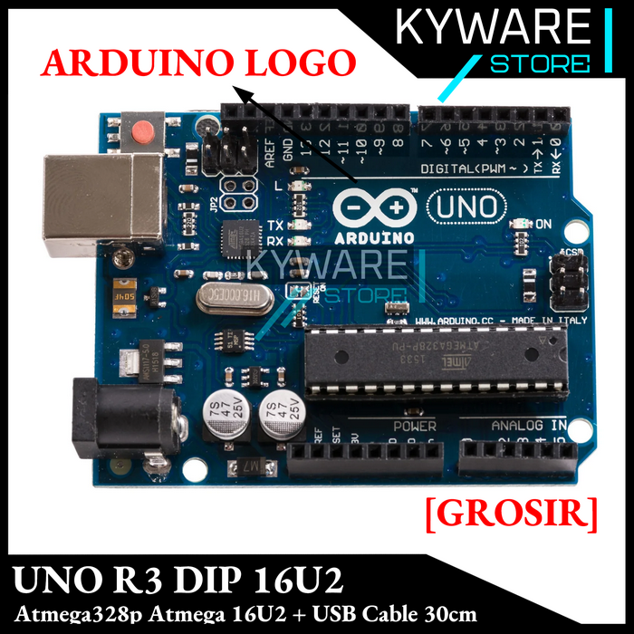Jual Kyware Uno R3 DIP Compatible Arduino Uno Board ATMEGA328p ATMEGA ...