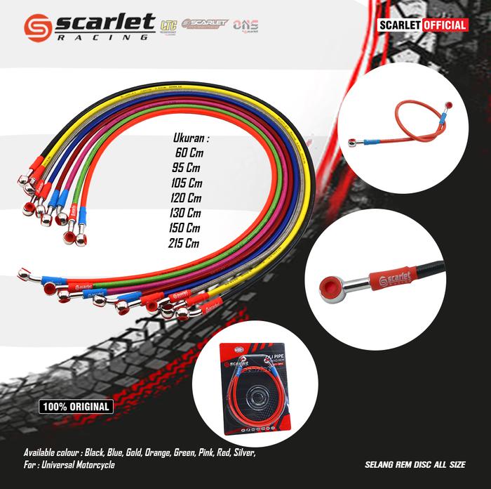 Promo SCARLET RACING Kabel Selang Rem Disc Cakram Motor Ukuran 105 cm ...