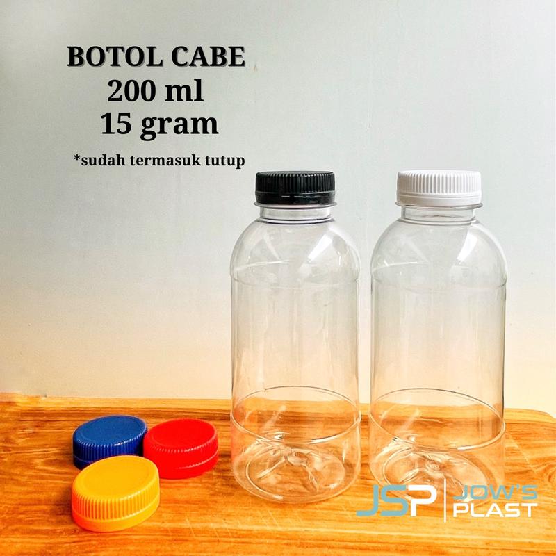 Botol Cabe 200 mL | Botol Plastik 200 mL | Isi 50 pcs - Shop | Tokopedia