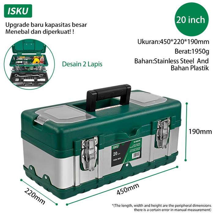 Jual ISKU Tool box Besar Besi+ABS Tahan Karat box alat perkakas 20 inch ...