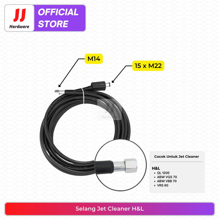 Jual Selang Jet Cleaner H&L QL1200 / VGS 70 / VBB 70 / VRS 60 High ...