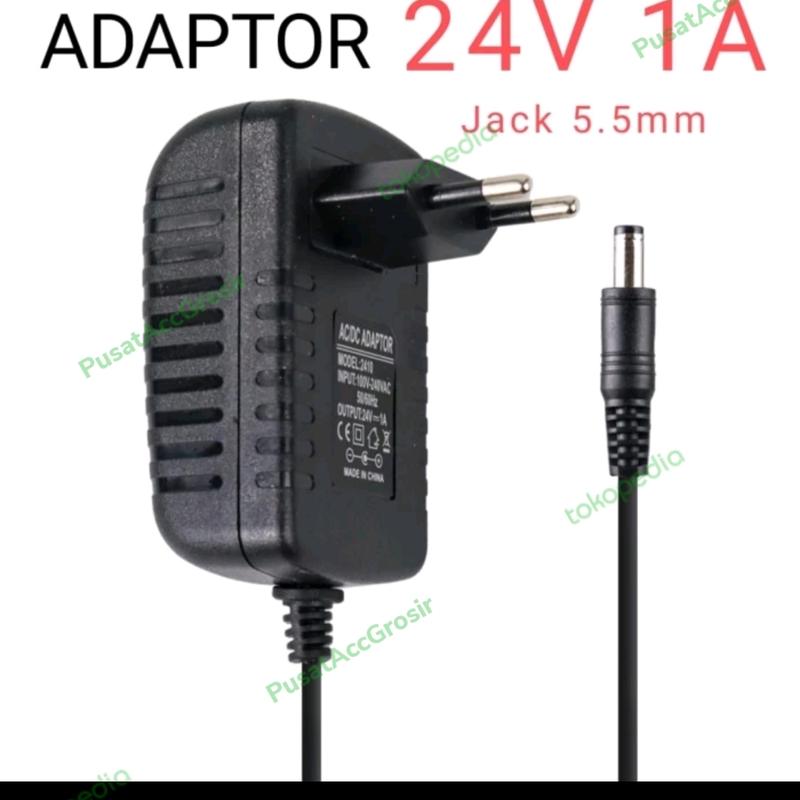 24V 1A Adaptor Colokan 5.5mm Real Capacity + Dus + Indikator Lampu LED ...