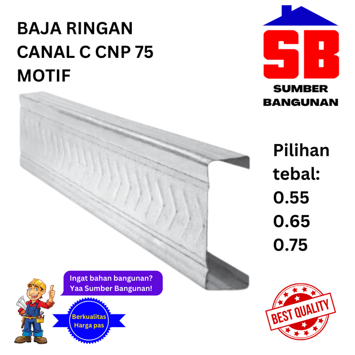 Jual BAJA RINGAN CANAL C75 CNP 75 CNP75 KANAL C GALVALUM TRUSS 0.7 0.75 ...