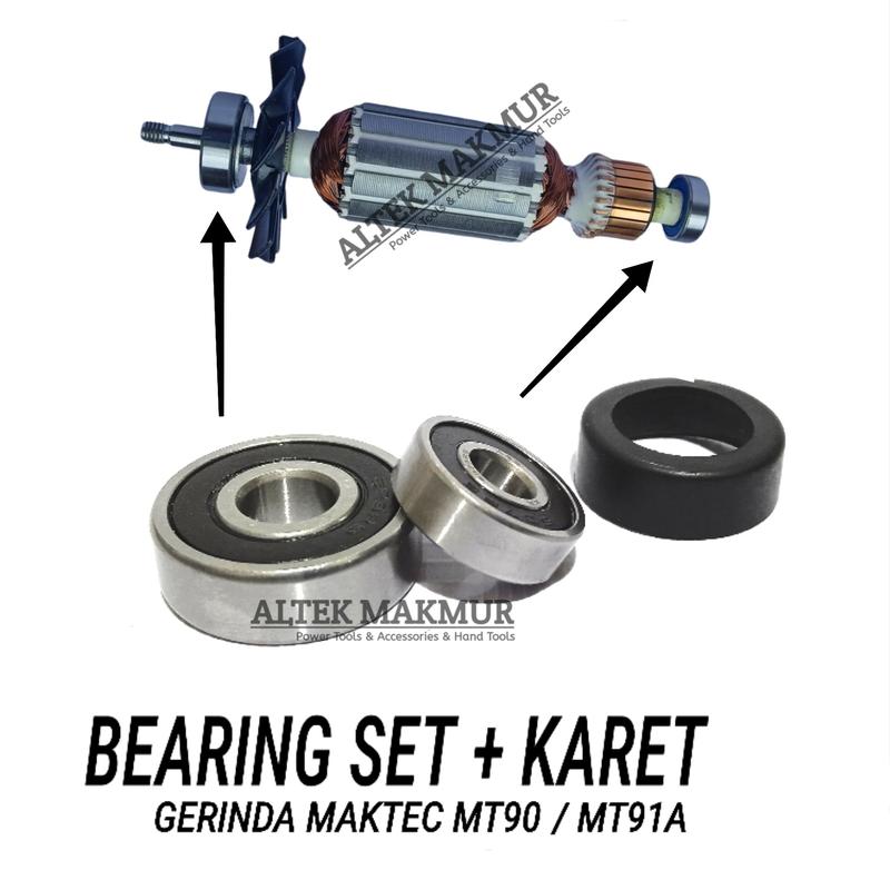 Bearing Set Mesin Gerinda Maktec MT90 MT91A / Klaker MT 90 MT 91 A ...