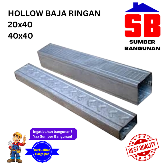 Jual HOLO HOLLOW BAJA RINGAN GYPSUM 40 X 40 20 X 40 PROFIL RANGKA 2X4 ...