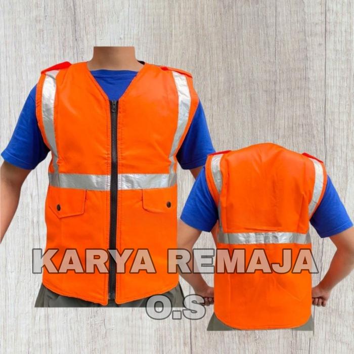Jual COD! Rompi Parasut Proyek OREN Rompi kerja Rompi bengkel Rompi ...