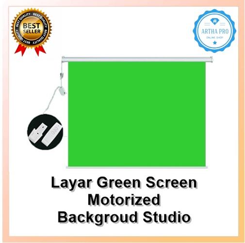 Jual Layar green screen studio model motorized ukuran 2 x 2 meter ...