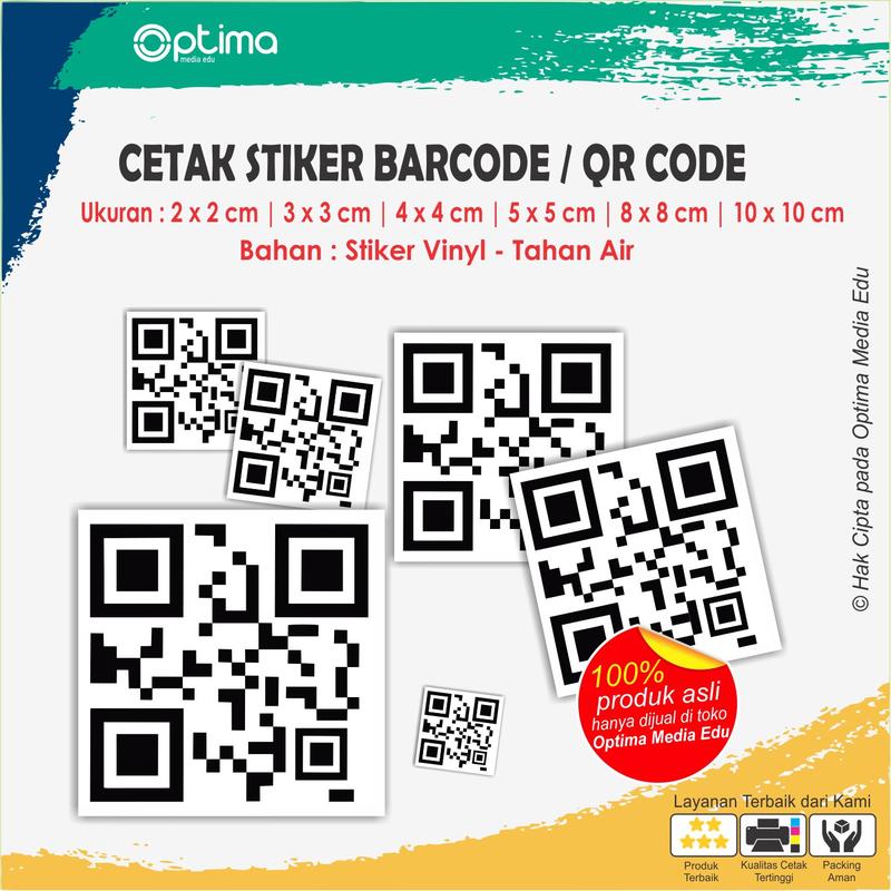 Cetak Stiker Barkode / Barcode / QR Code Tahan Air - Shop | Tokopedia