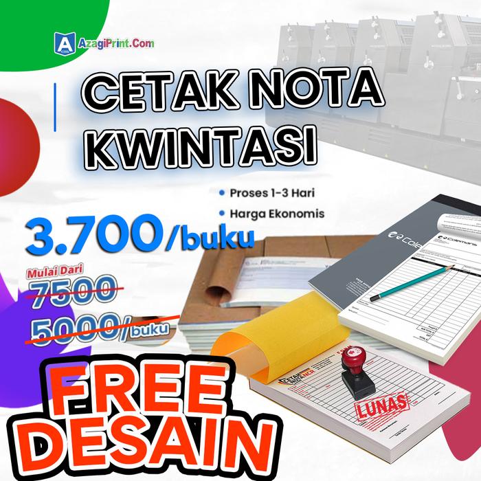 Jual Cetak Kertas Bon / Cetak Nota / Cetak Kwitansi / 1 Ply / Satu ...