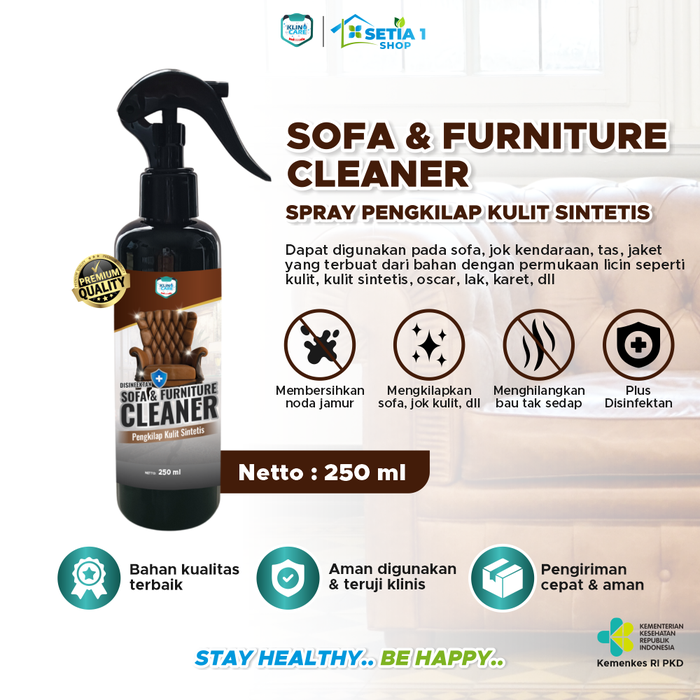 Jual Spray Pembersih Sofa KLINO CARE 250ml Cairan Perawatan Furniture ...