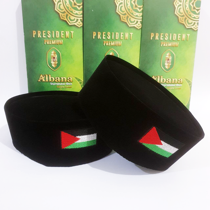 Jual Promo!! Terbaru Peci Songkok Palestina Bordir Kopiah Bendera ...