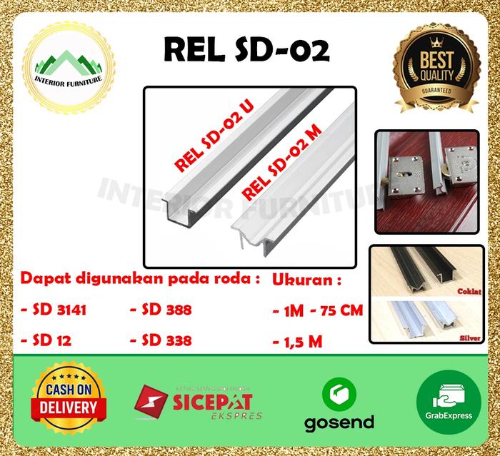 Jual Rel Pintu Sliding untuk Lemari Rel SD-02 U dan M - Rel U, 75 CM ...