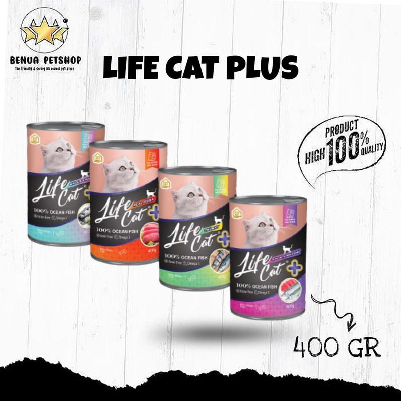 MAKANAN KUCING KALENG LIFE CAT PLUS 400GR - ALL VARIAN - Shop | Tokopedia