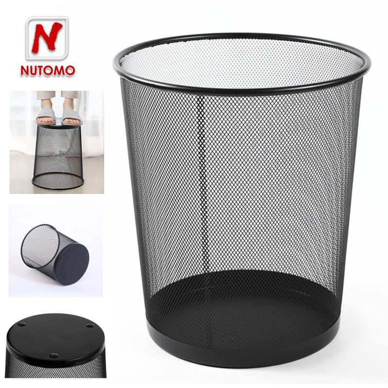 Tempat Sampah Keranjang Jaring Besi Tong Bulat Metal Trash Bin Kantor ...