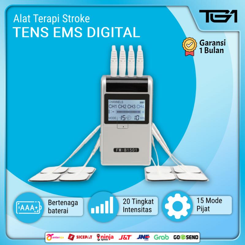 Tens EMS Digital Alat Terapi Fisioterapi Stroke Denyut Nadi 15 Mode ...