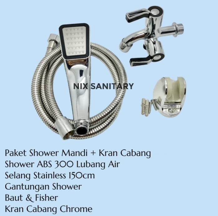 Jual Paket Hand Shower Mandi Komplit Kran Cabang Keran Double - HAND ...