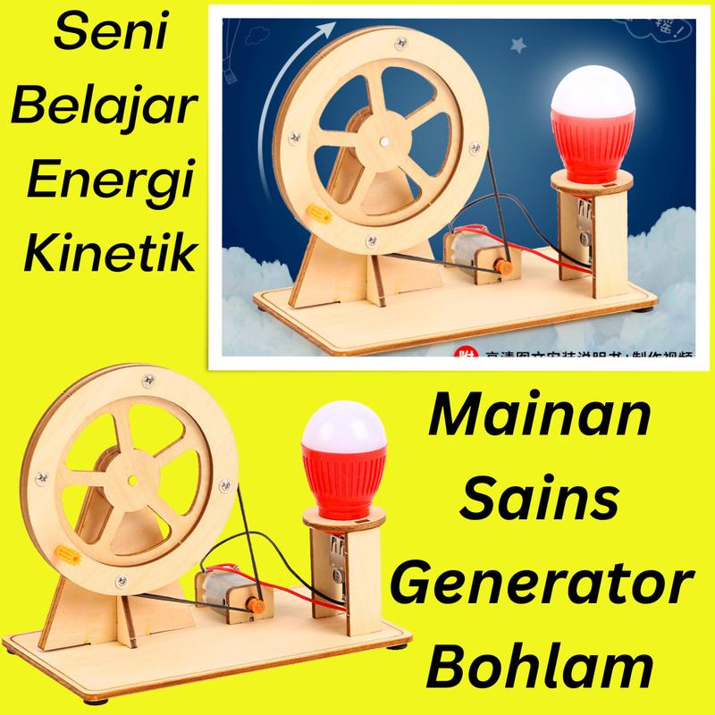 Mainan Montessori Rakitan DIY Generator Kayu Bohlam Lampu Edukasi ...