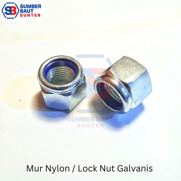 Jual M16 x 2.00 Mur Nylon Galvanis Besi / Lock Nut Kunci 24 - Jakarta ...