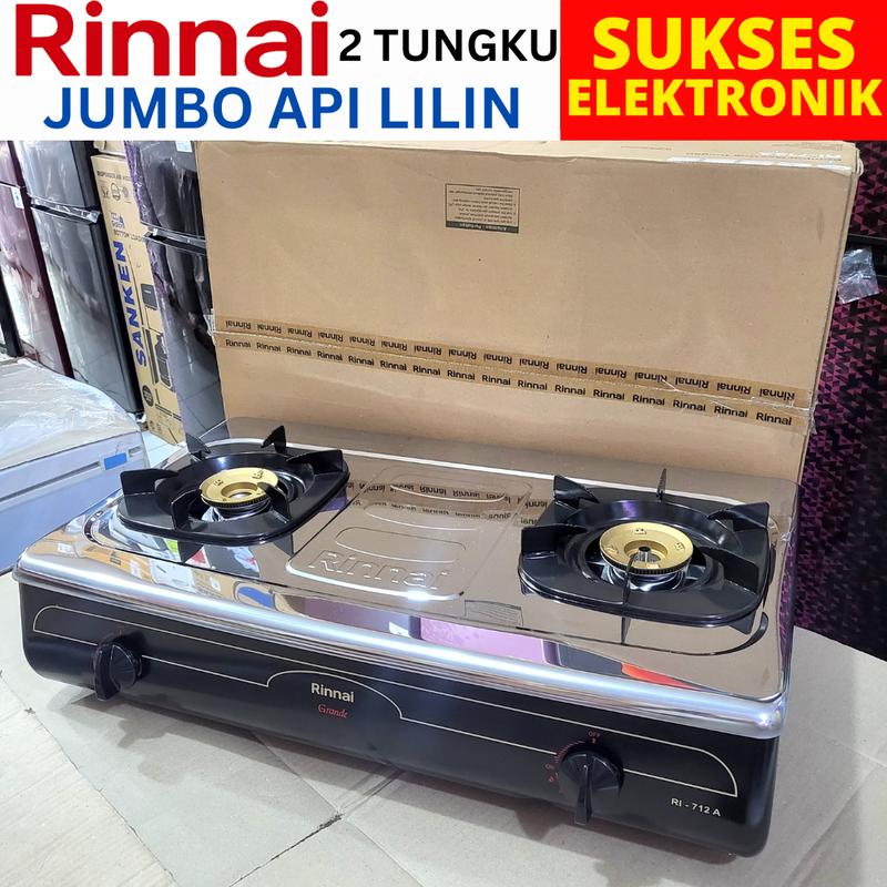 Kompor Gas 2 Tungku RINNAI RI-712A Jumbo Stainless Kuningan 2T - Shop ...