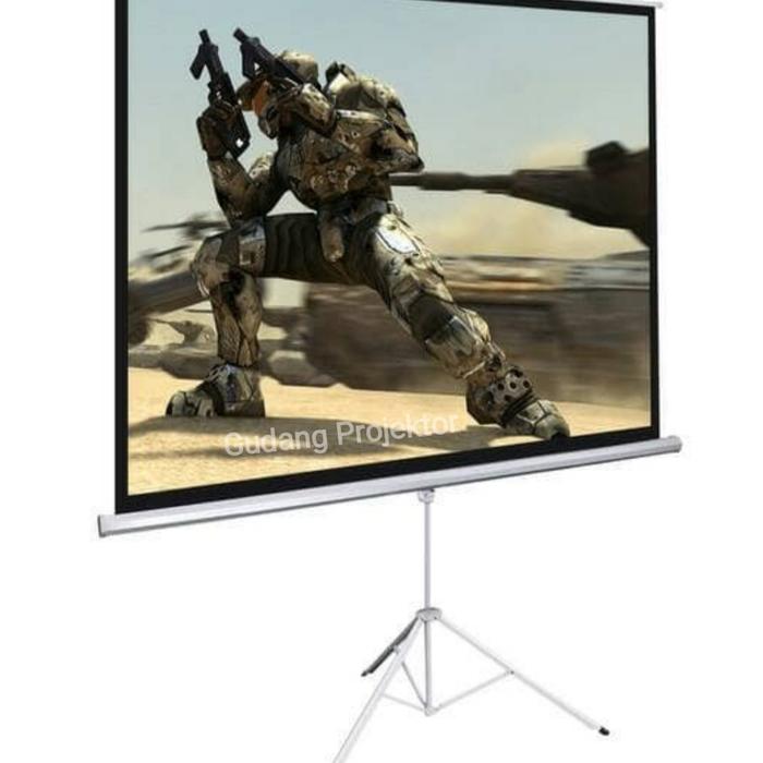Jual Screen Projektor Brite Tripod 96 IN Stend - Tiang Kaki 244cm x ...