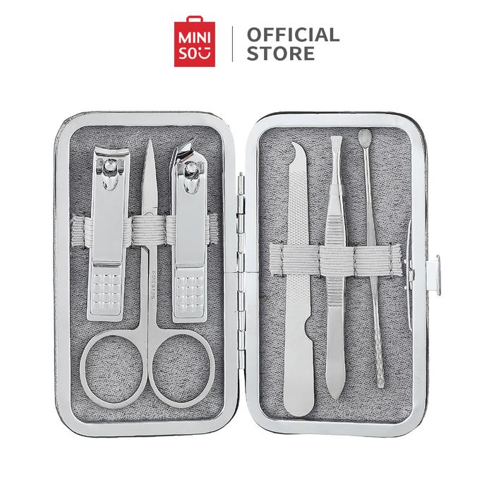 Promo MINISO Gunting Kuku Manicure Pedicure 6PCS Set Stainless Portabel ...