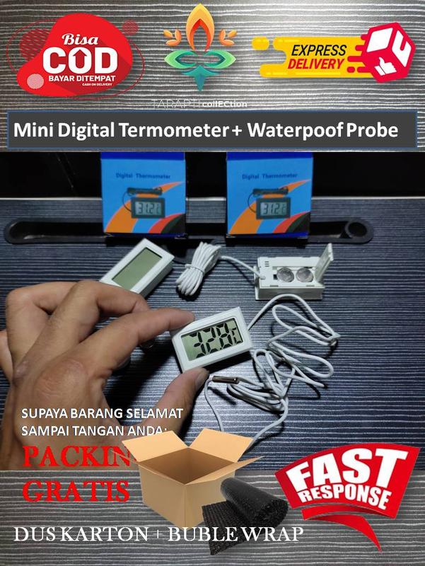 Termometer Kabel Digital Mini Kulkas / Alat Cek Suhu Ruang Lemari ...