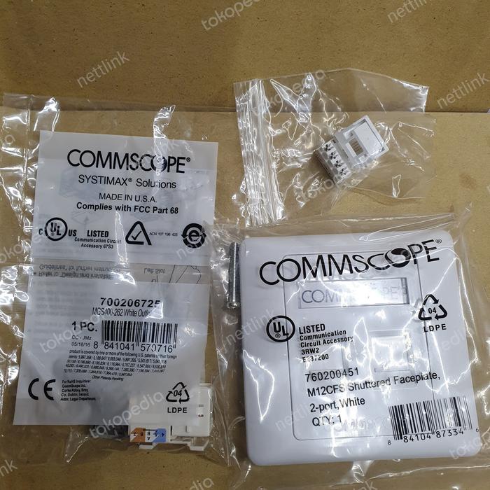 Jual faceplate systimax 2 port lengkap modular jack cat 6 dan modul ...