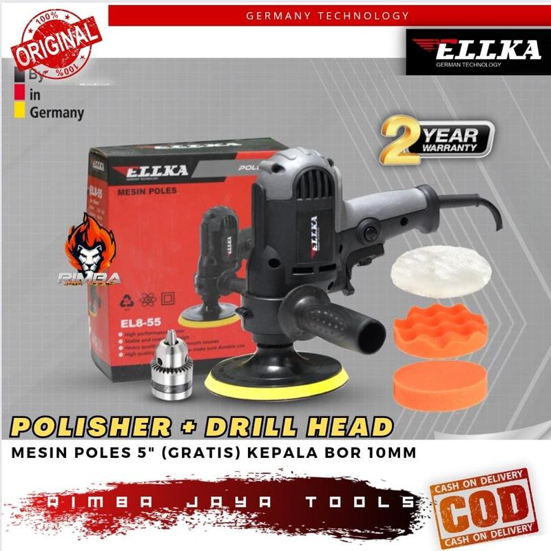 Mesin Poles 2in1 ELLKA Alat Poles Mobil Motor 5 inch Car Polisher ...