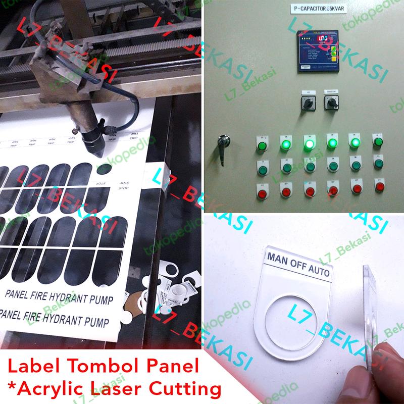 AKRILIK NAME PLATE LABEL SWITCH SELEKTOR TOMBOL CONTROL PANEL LIFT ...