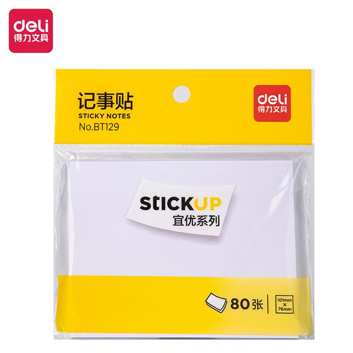 Jual Deli Memo Tempel / Sticky Notes 80 Lembar Warna Putih BT1XX - 76 ...