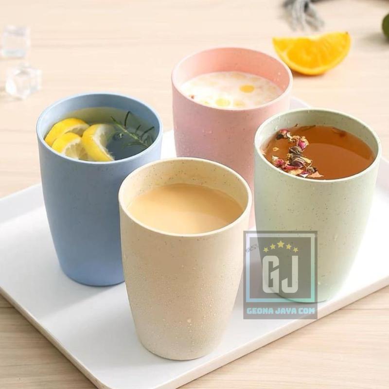 Gelas Serat Gandum Gaya Jepang Bahan Eco-Friendly Gelas Gandum Kokoh ...