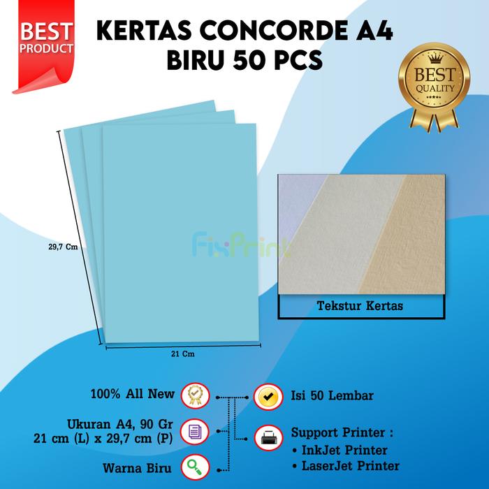 Jual Paper Hijau Kertas Concorde A4 90gr 1 pack isi 50 Lembar 210mm x ...