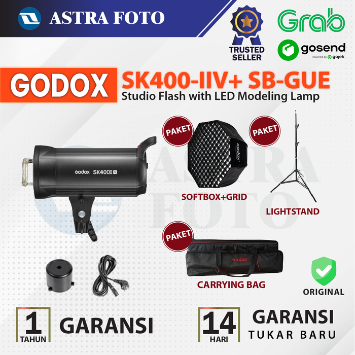 Jual Paket Godox SK400II-V Studio Flash LED Modeling Lamp SK400 SK400 ...