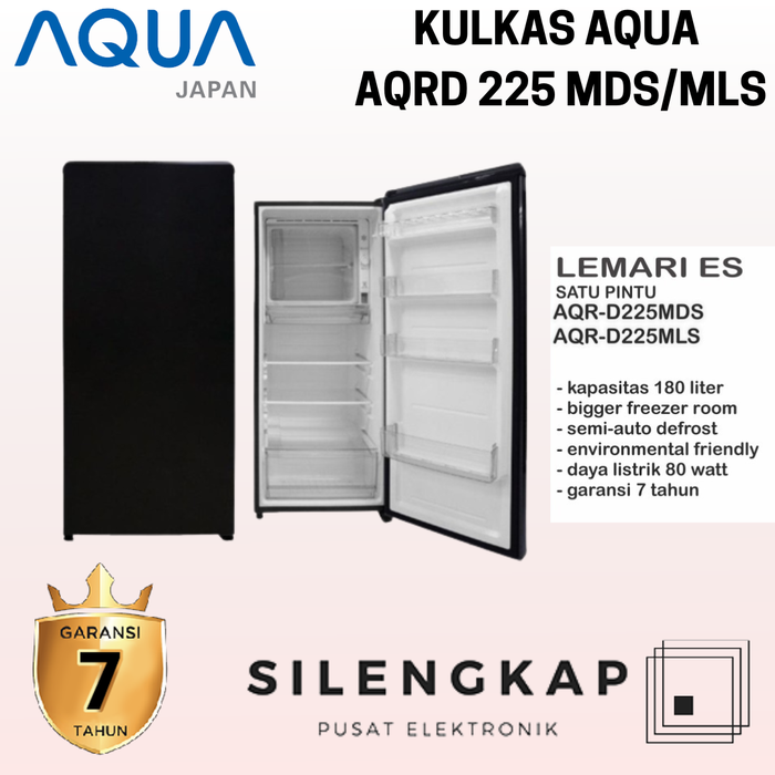 Jual Kulkas 1 Pintu 180 Liter AQUA AQRD225 MDS / AQRD 225 Garansi Resmi ...