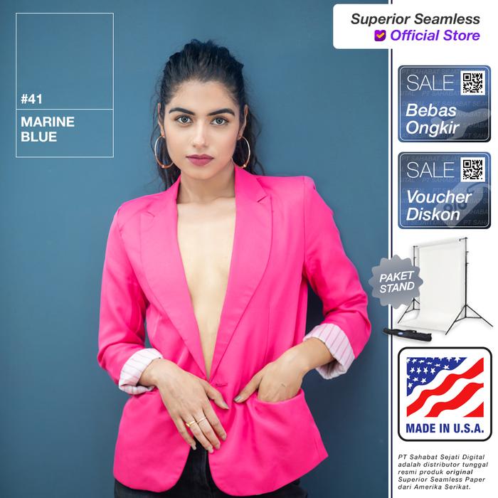 Promo Background Paper Kertas Polos Seamless Studio 1.3x11M 41 Marine ...