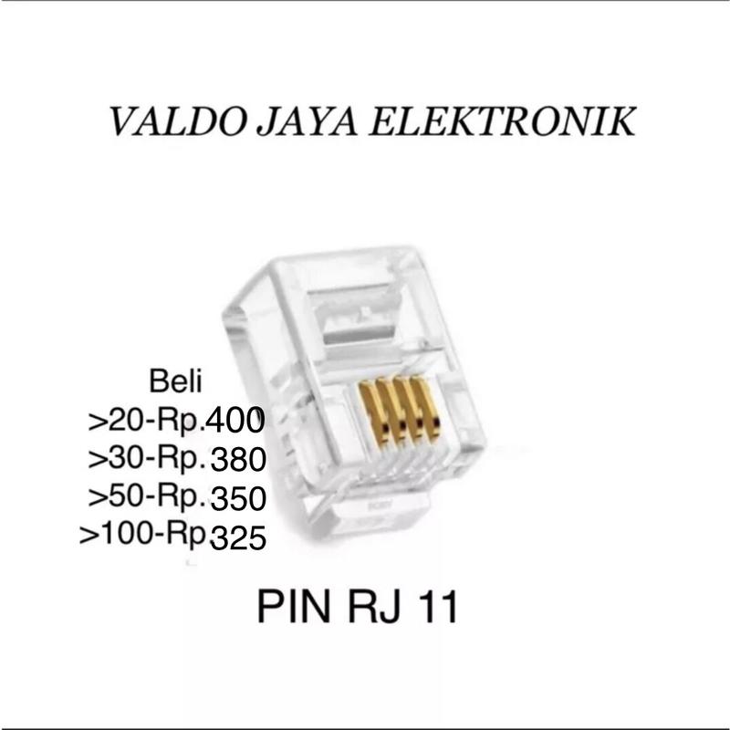Pin RJ11 Pin Kabel Telephone Konektor Telp RJ 11 Pin Telphon - Shop ...