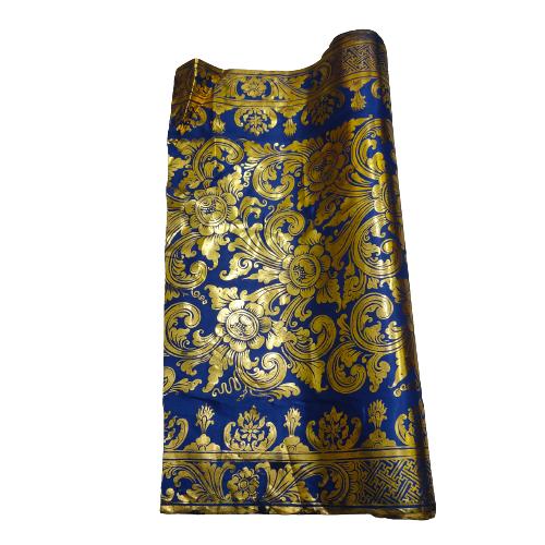 Kain Prada Bali Satin Meteran | Kain Prada Emas Motif Bunga | - Shop ...
