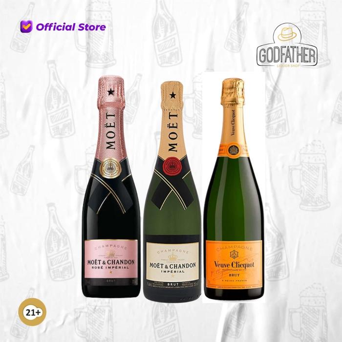 Jual Moet Chandon brut rose ice nectar / Veuve Cliquot Champagne ...