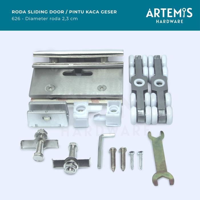 Jual Roda Sliding Door Rel Pintu Geser Kaca - Diameter Roda Nilon 2,3 ...