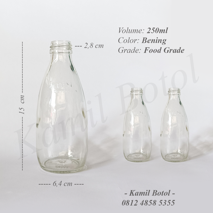 Jual Botol kaca 250ml. - Alumunium Hitam - Kota Depok - Kamil Botol ...