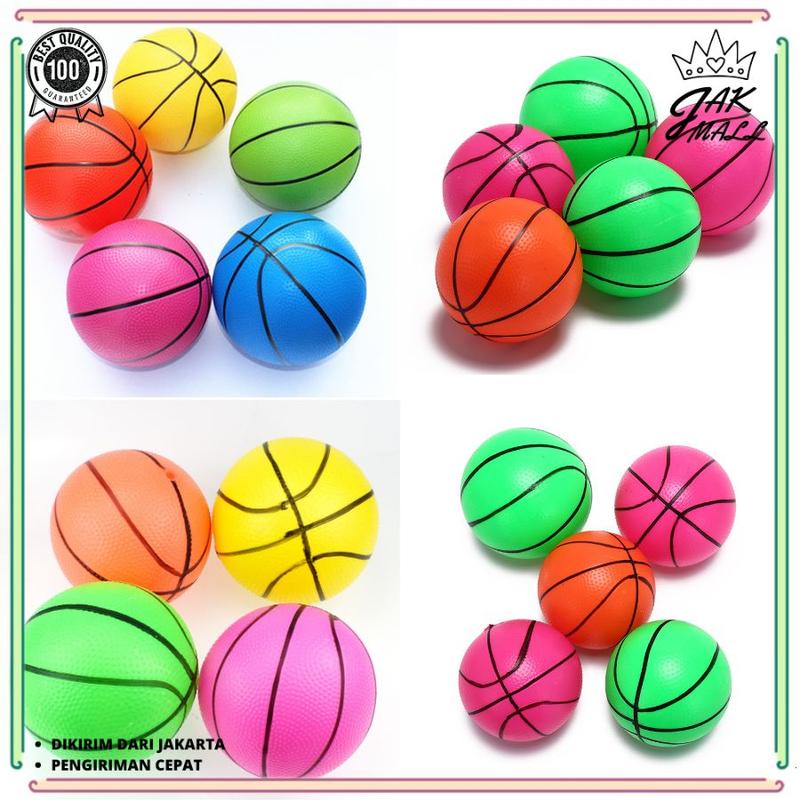 Mainan Bola Basket 6inch Mainan Bola Basket Karet JM - Shop | Tokopedia