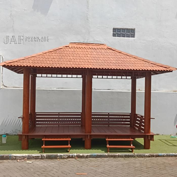 Jual Gazebo Minimalis Kayu Kelapa Ukuran 2 x 4 Meter - Jovan Art ...