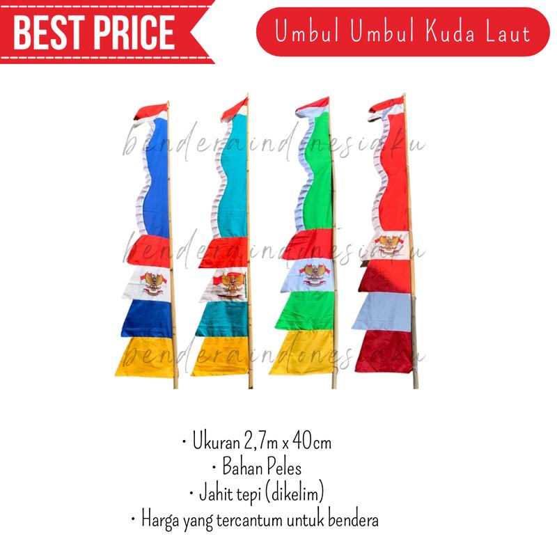 Bendera indonesia garuda umbul model kuda laut merah putih / - Shop ...